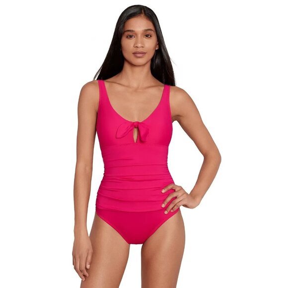 Ralph Lauren Swim Lauren Ralph Front Tie One Piece Tummy Control